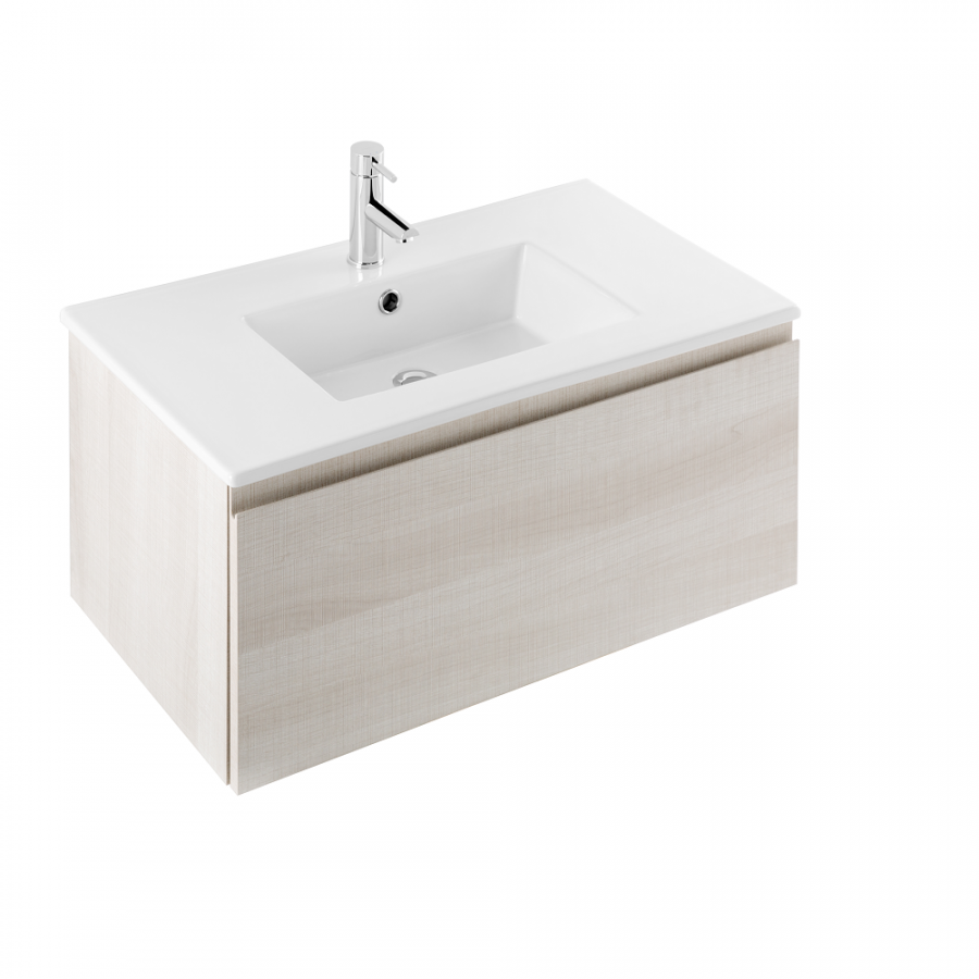 Sanindusa Look badkamermeubel 100cm compact grijs-wit | Life Moments ...