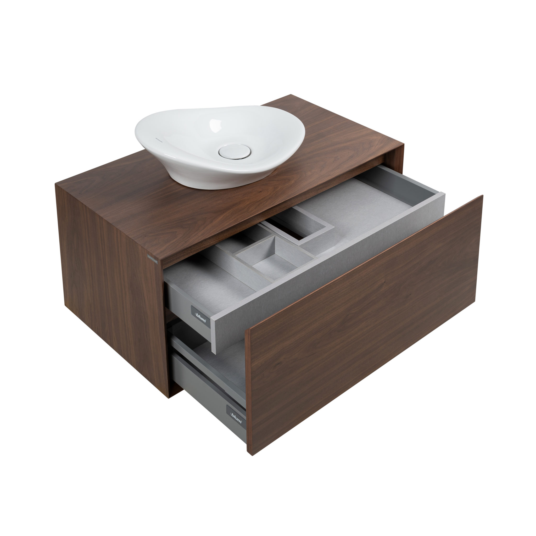 Sanindusa View badkamermeubel LED901 walnut | Life Moments Sanitair