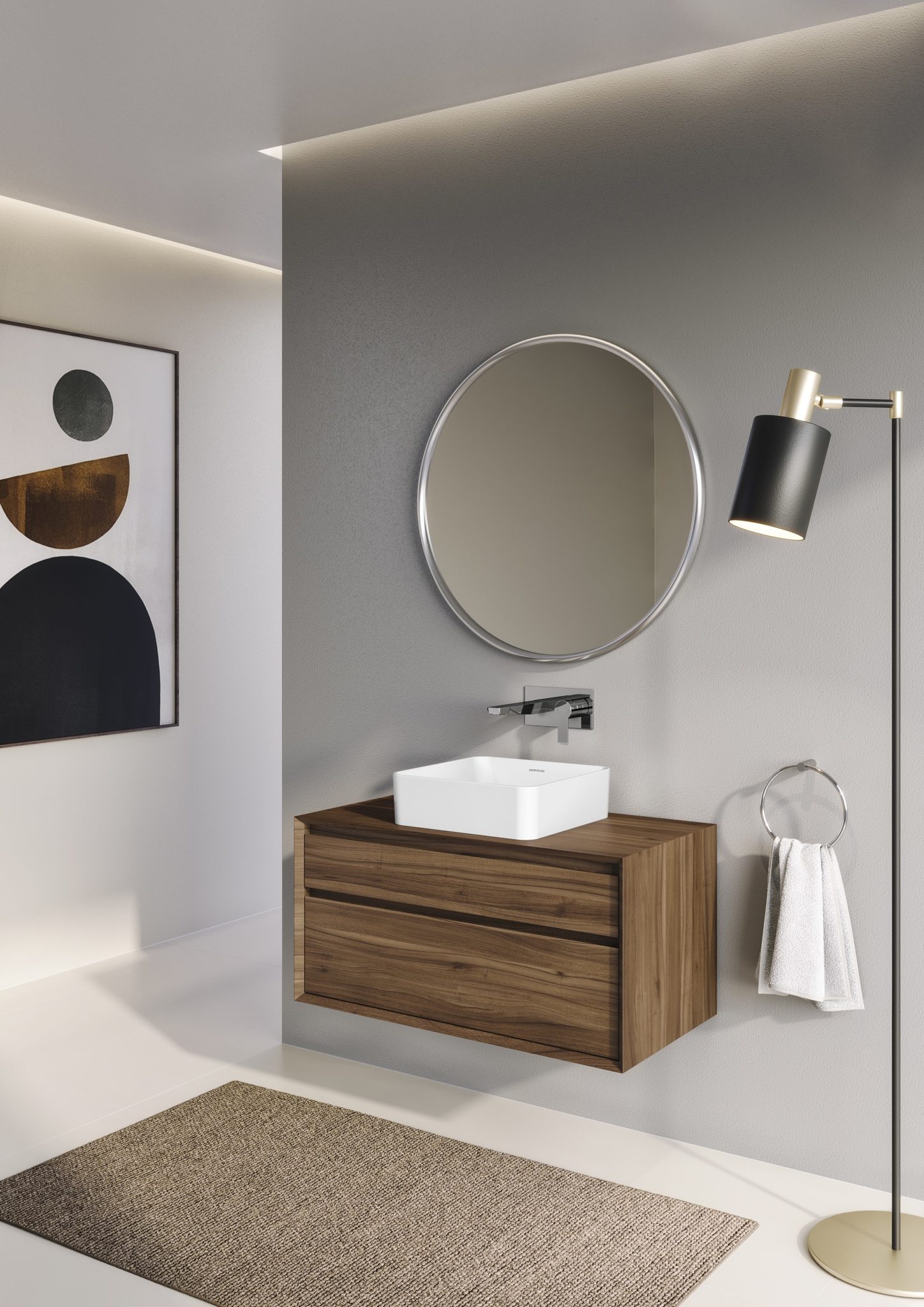 Sanindusa View badkamermeubel LED902 walnut | Life Moments Sanitair